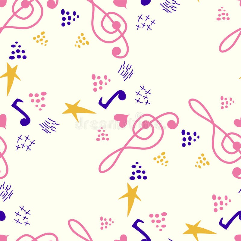 Classic Musical Patterns, with Sheet Music and Treble Clef, Great ...