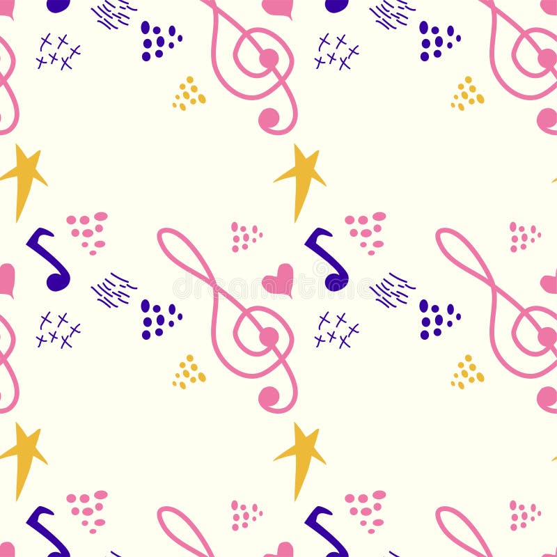 Classic Musical Patterns, with Sheet Music and Treble Clef, Great ...