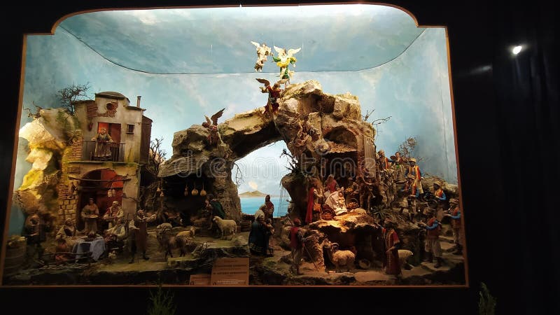 Nativity Scene in Naples, Italy Editorial Photo - Image of lights ...
