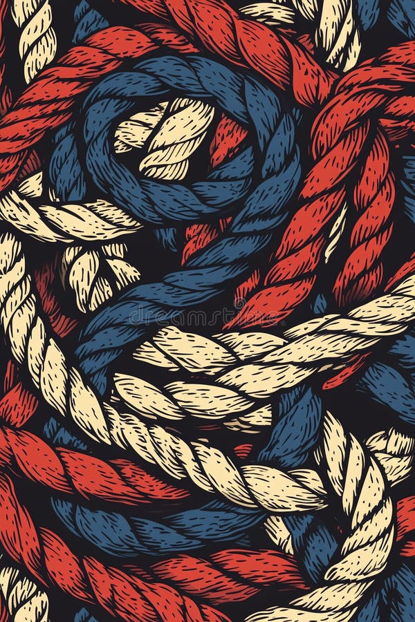 Classic Nautical Rope Patterns for Seaside Event Brochures. Stock ...