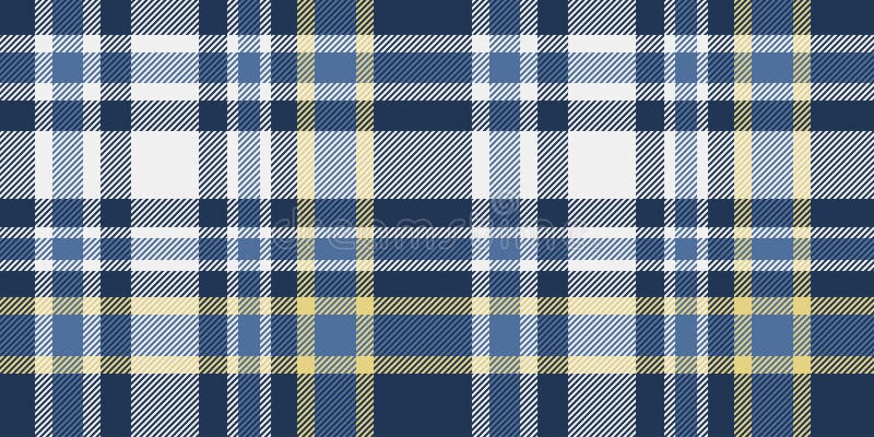 Classic Navy Blue, White, and Yellow Tartan Plaid Pattern in a Seamless ...