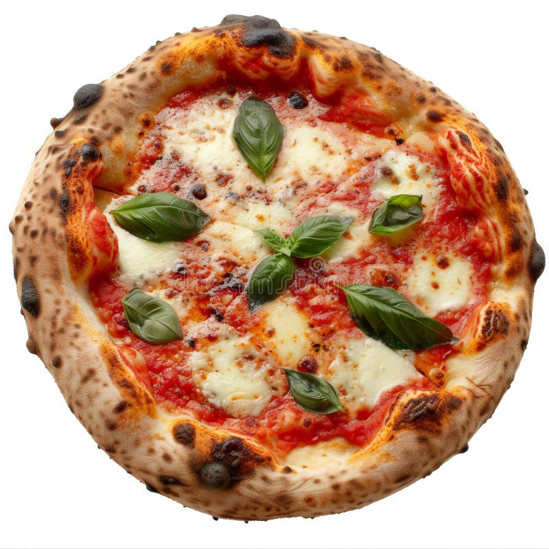 A Classic Neapolitan Pizza with a Soft and Chewy Crust, Isolated on ...