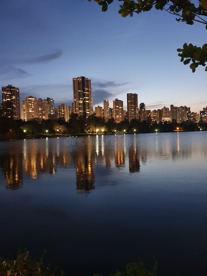 Classic night by the lake stock image. Image of winter - 158980845