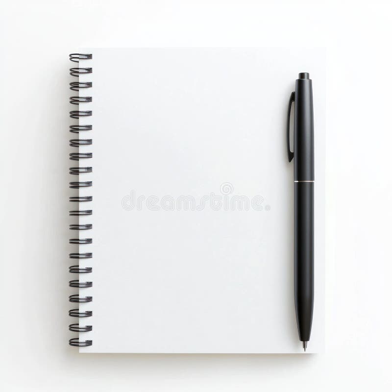 Classic Notepad with Pen stock illustration. Illustration of creativity ...