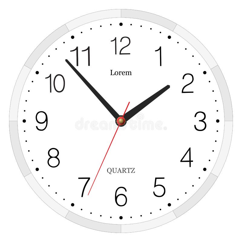 Classic with Numbers Clock Placed on White Stock Vector - Illustration ...