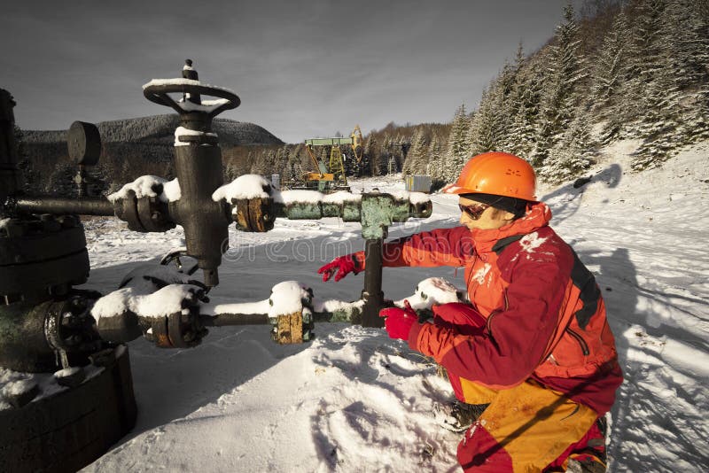 Classic Oil Pump in the Mountains Stock Photo - Image of business ...