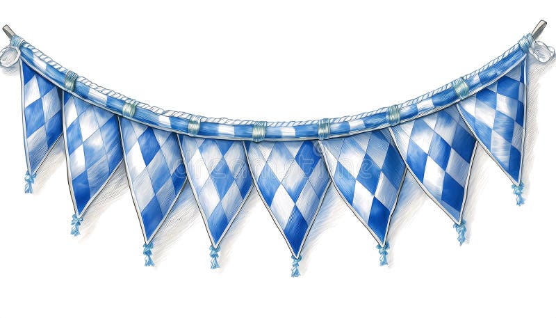 Classic Oktoberfest Garland - a Garland of Triangular Flags Featuring a ...