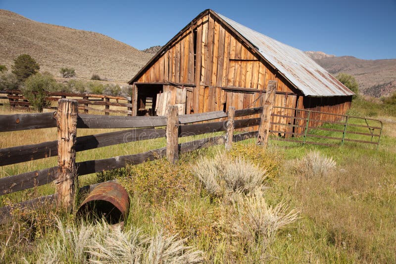Classic Old Abaondoned Barn and Fence Stock Photo - Image of farm ...