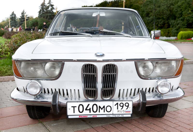 Classic Old Car White Front View Editorial Stock Photo - Image of aged ...