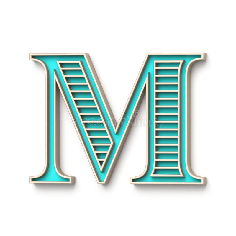 Classic Old Fashioned Font Letter M 3D Stock Illustration ...