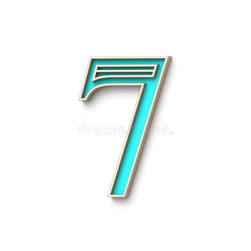 Classic Old Fashioned Font Number 7 SEVEN 3D Stock Illustration ...