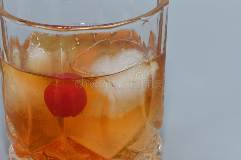 Classic Old Fashioned in a Classic Whiskey Glass Stock Photo - Image of ...