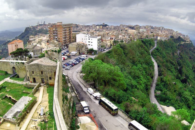 Classic Old Italy, Enna City Stock Photo - Image of classical, land ...