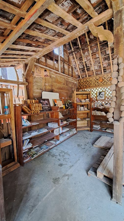 Classic Old Library with Wooden Bookshelf Interior, Retro Vibes Library ...