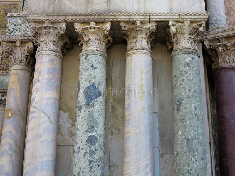 Classic Old Marble Stone Pillar Ancient Columns Stock Photo - Image of ...