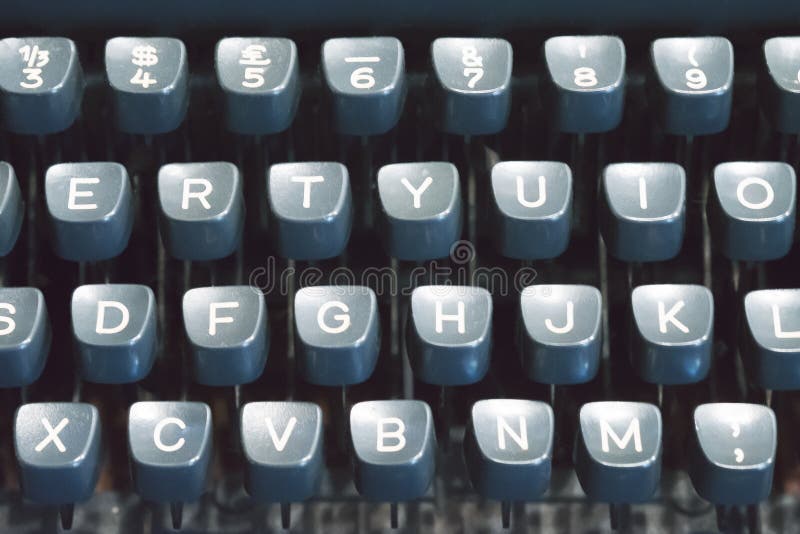 Classic Old Vintage Typewriter Keyboard and Keys Stock Photo - Image of ...
