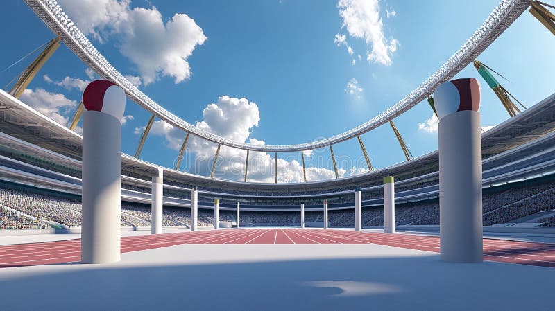 A Classic Olympic Stadium Design with Traditional Columns and Modern ...