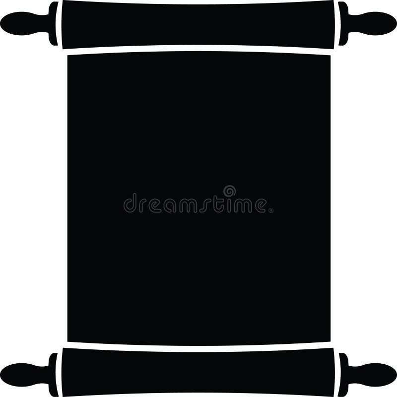 Classic Open Scroll Icon Vector Editable Style in Black Stock Image ...