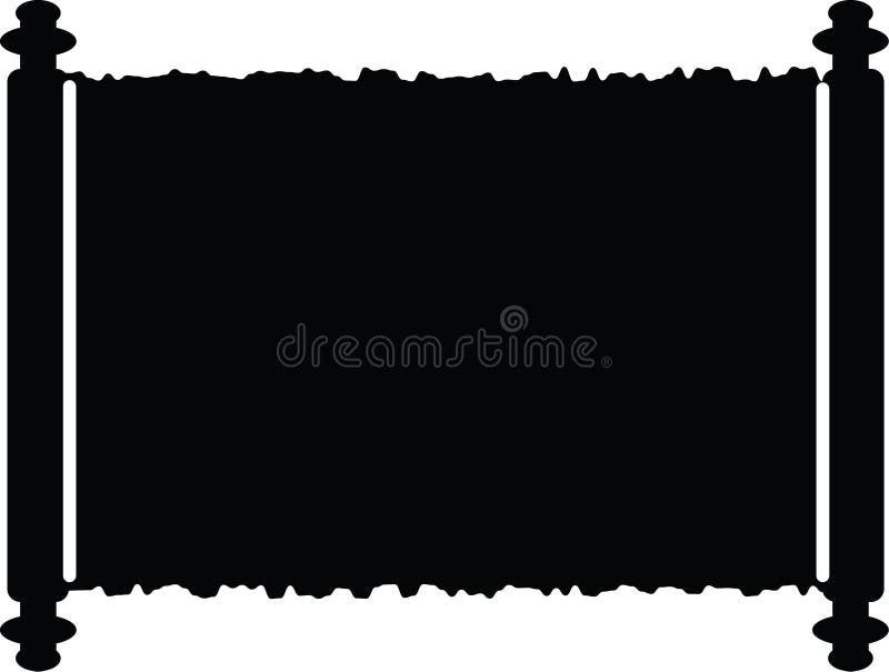 Classic Open Scroll Icon Vector Editable Style in Black Stock Image ...