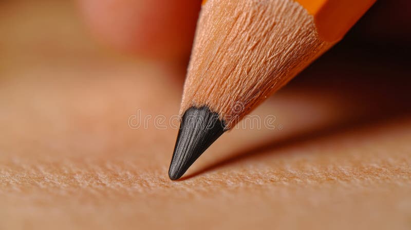 Sharpened Pencil Touching Paper Beginning To Write Stock Photo - Image ...