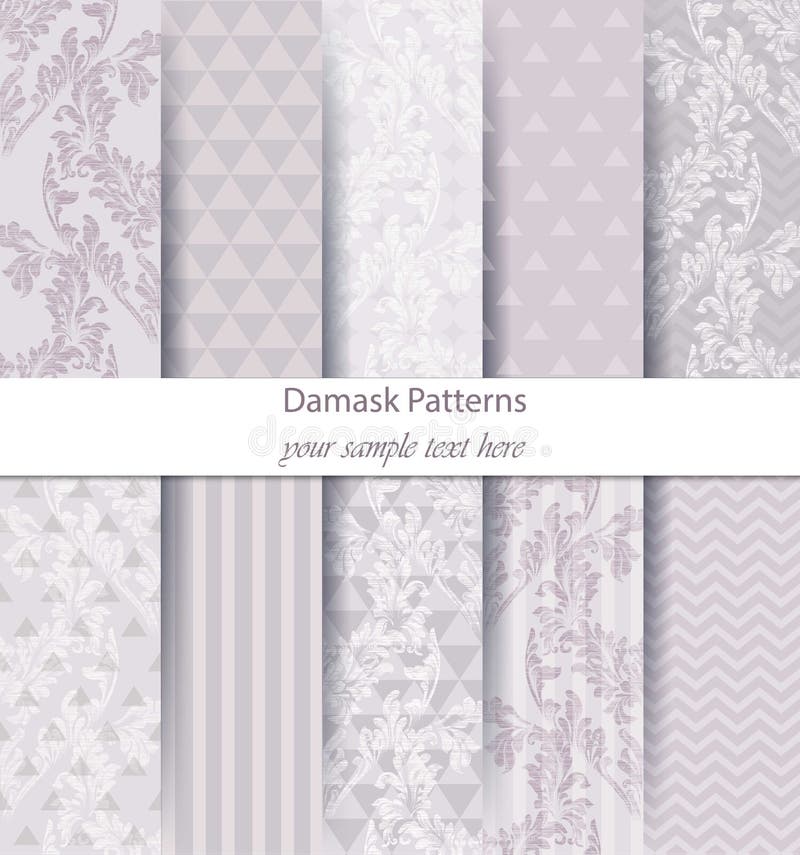 Classic Ornament Pattern Trendy Texture Set Collection Vector. Royal ...