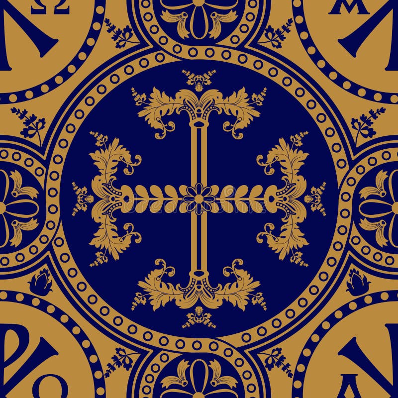 Classic Orthodox Seamless Pattern Stock Vector - Illustration of ...