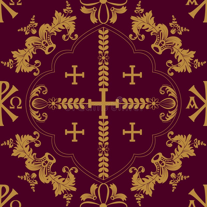 Classic Orthodox Seamless Pattern Stock Vector - Illustration of faith ...