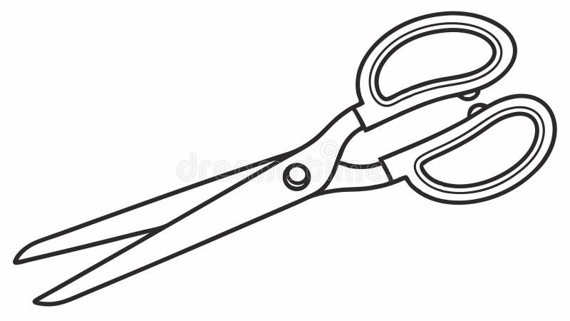 Classic Pair of Tailor S Scissors Outline, Vector Design Generative AI ...