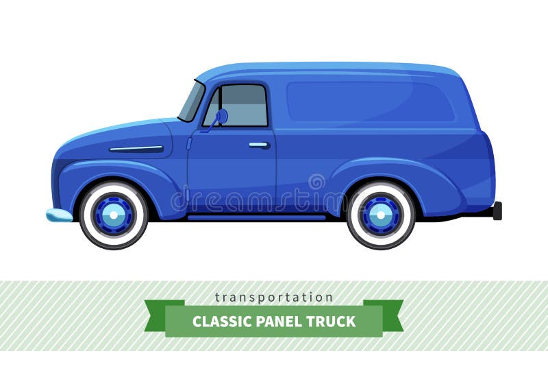 Classic Panel Truck Side View Stock Vector - Illustration of freight ...