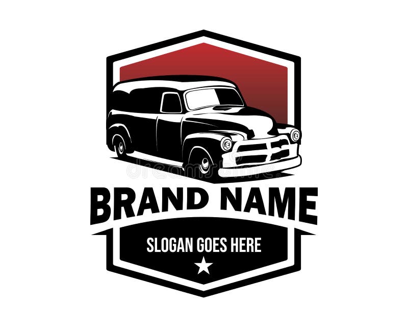 Classic Panel Truck Vector Graphic Illustration on White Background ...