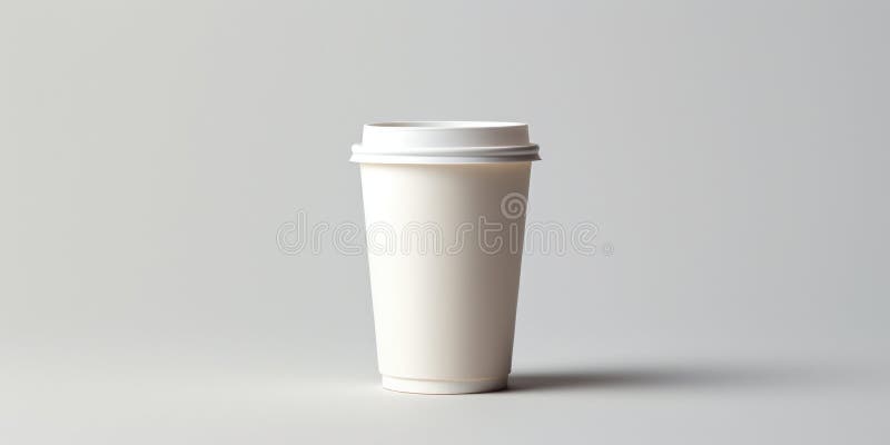 Classic Paper Coffee Cup Isolated on Minimalist White Background. White ...