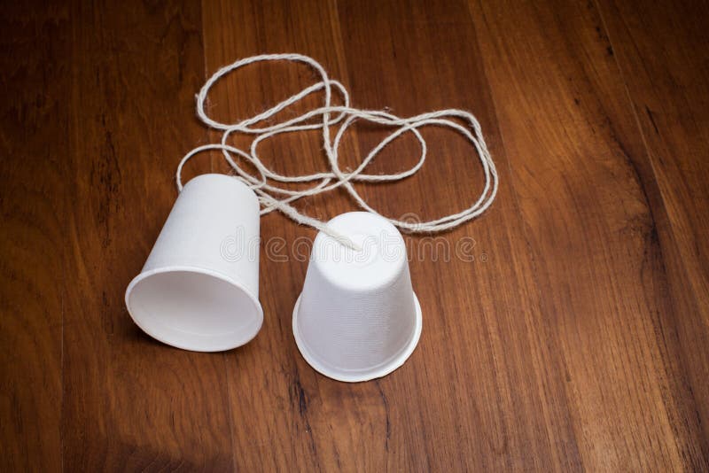 Paper Cup Phone stock image. Image of call, telephone, experiment - 163363