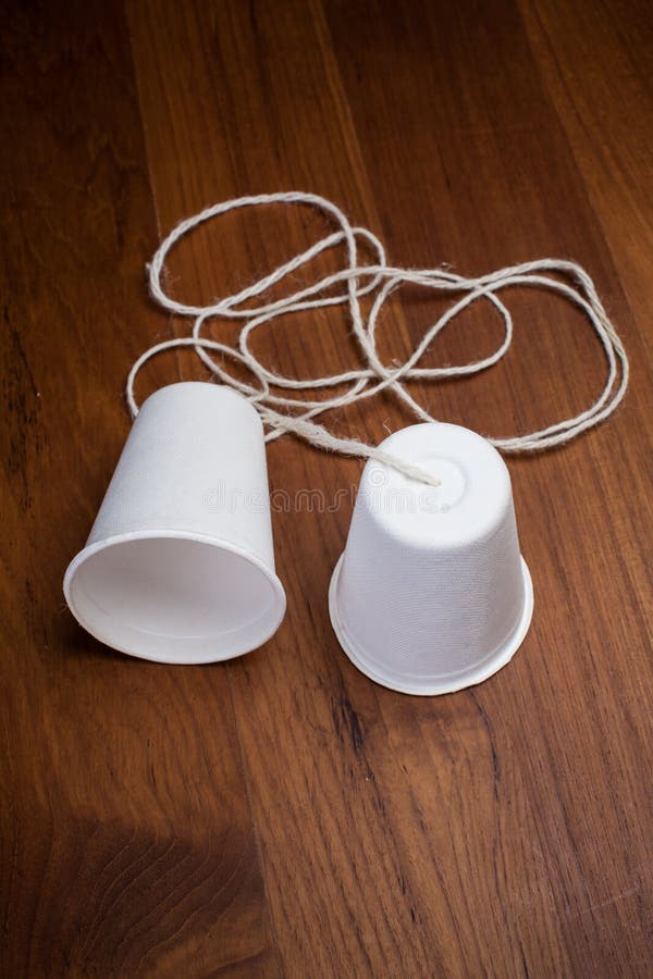 Paper Cup Phone stock image. Image of call, telephone, experiment - 163363