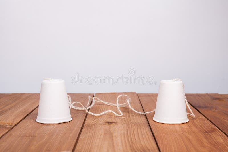 Paper Cup Phone stock image. Image of call, telephone, experiment - 163363