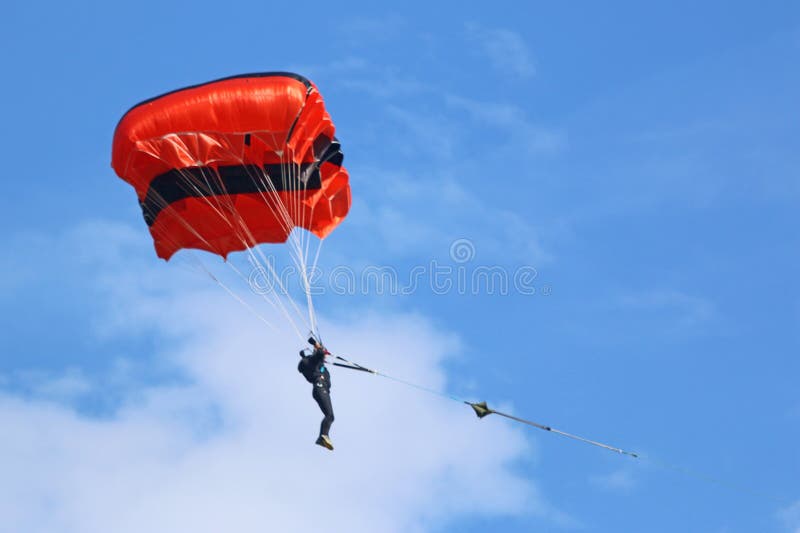 Classic Paraglider Being Towed by a Winch Stock Photo - Image of ...