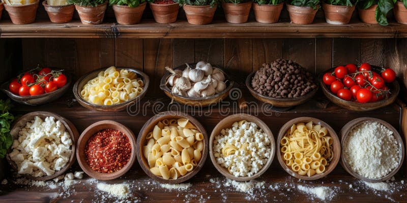 Classic Pasta on Kitchen Background. Diet and Food Concept. Stock Image ...