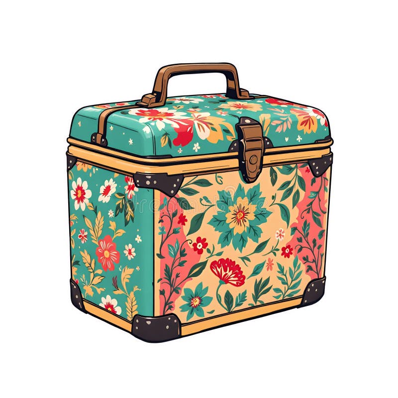 Classic Patterned Ice Chest Stock Illustration - Illustration of ...