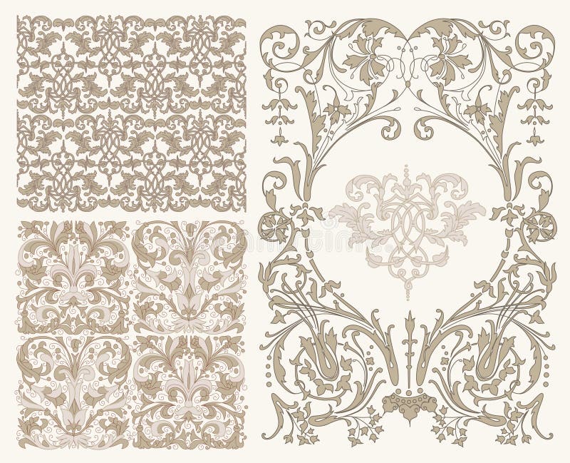 Classic patterns stock vector. Illustration of background - 17491311