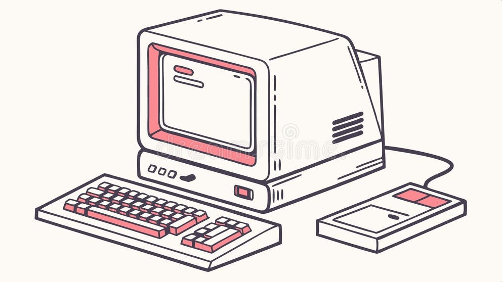 Retro Desktop Computer, Embodying Vintage Technology and Classic PC ...