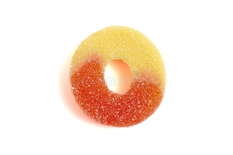 Classic Peach Ring Candies on a White Background Stock Photo - Image of ...