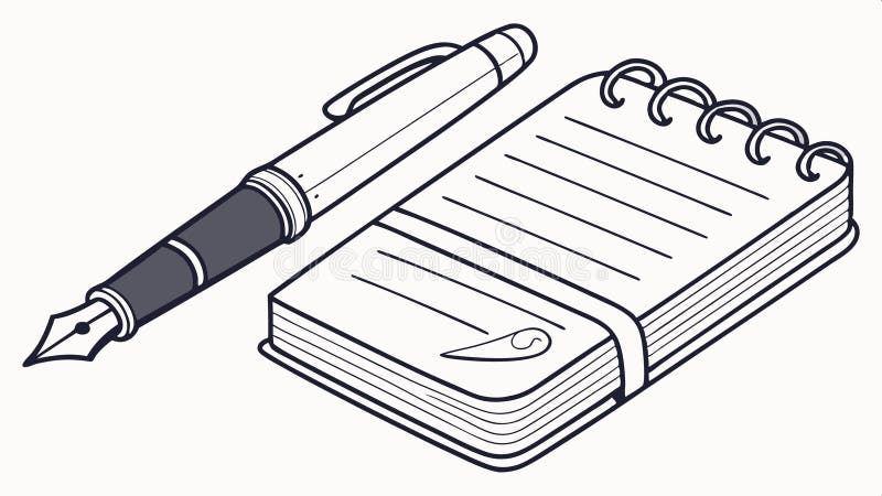 Classic Pen Resting on an Open Spiral Notebook, Ready for Writing ...