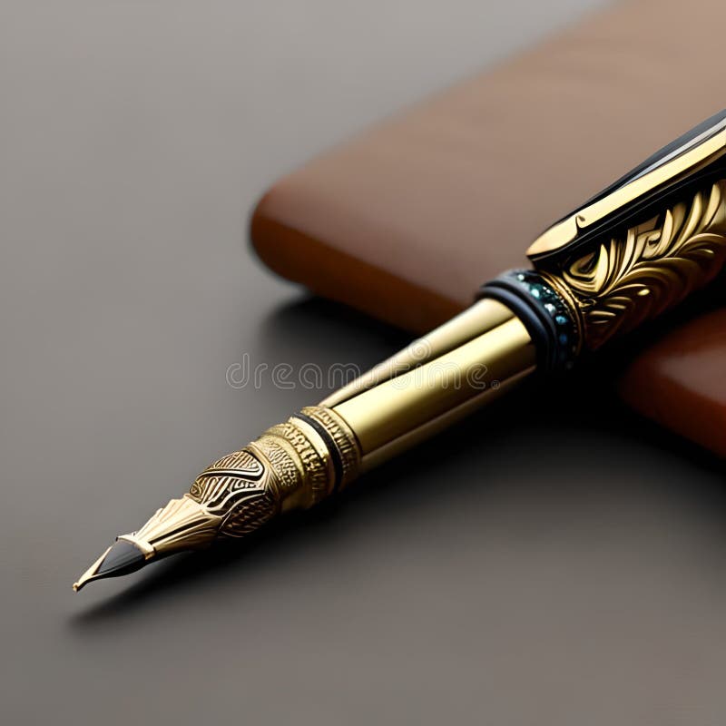Classic Pen on the Table Image is Generated with the Use of an AI Stock ...