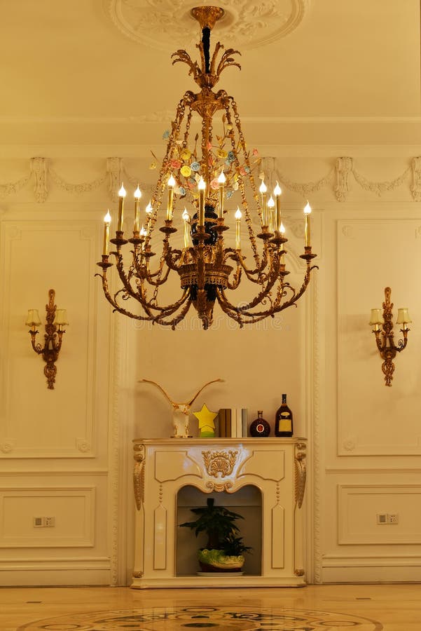 Classic Pendent Lighting at Night Stock Image - Image of electrical ...