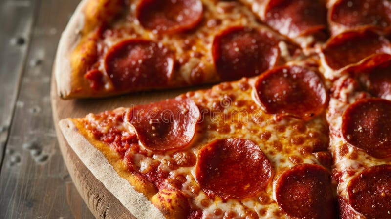 A Classic Pepperoni Pizza, Perfectly Sliced and Ready To Be Enjoyed ...