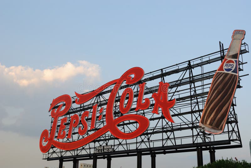 Classic Pepsi Cola Sign editorial photo. Image of clouds - 14939941
