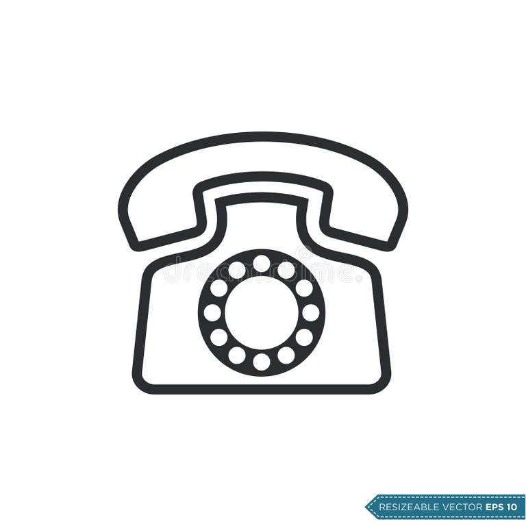 Black Color Classic Phone Icon Vector Template Illustration Design ...