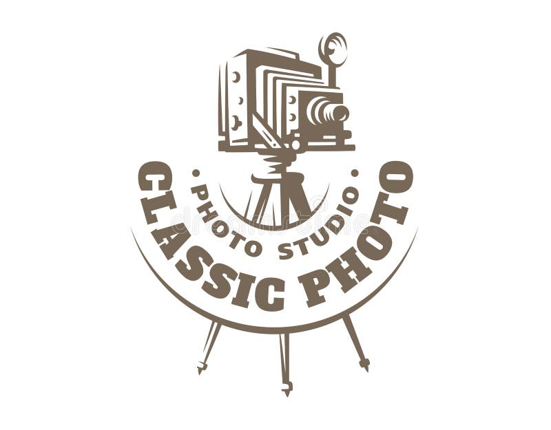 Classic Photo Camera Logo - Vector Illustration. Vintage Emblem Stock ...