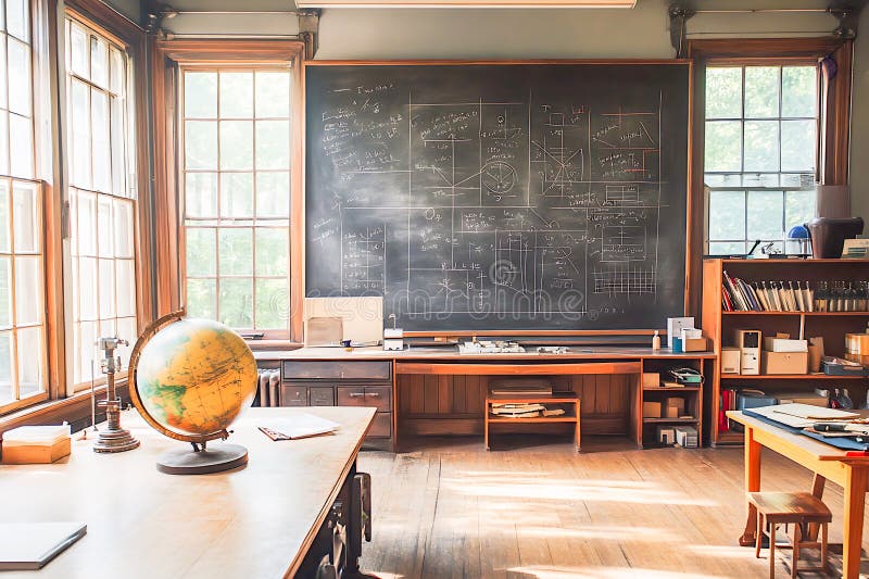 Classic Physics Classroom, Ai Generated Stock Illustration ...