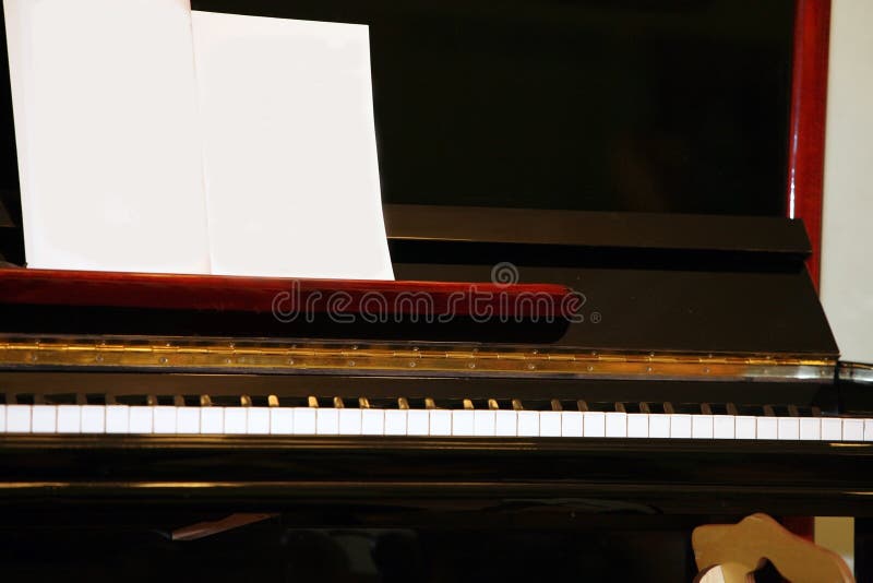 Classic Piano and Empty Notes Stock Photo - Image of keyboard, musical ...