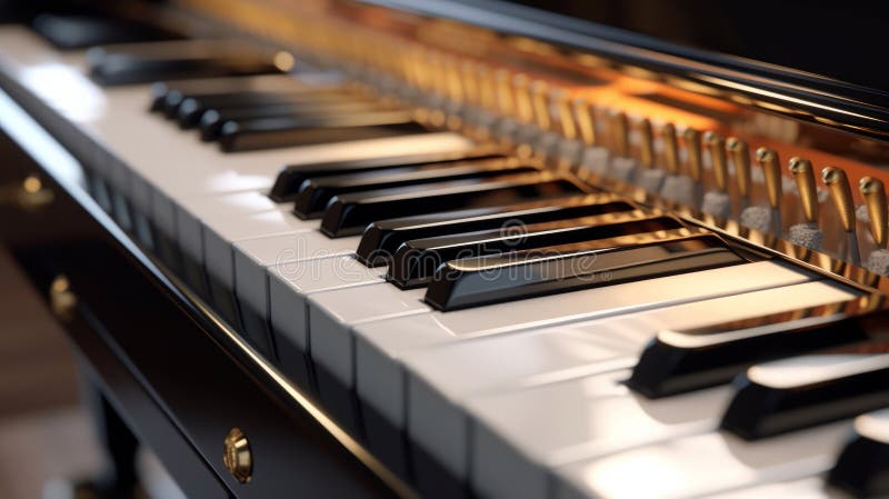 Classic Piano Key. Generative AI Stock Illustration - Illustration of ...